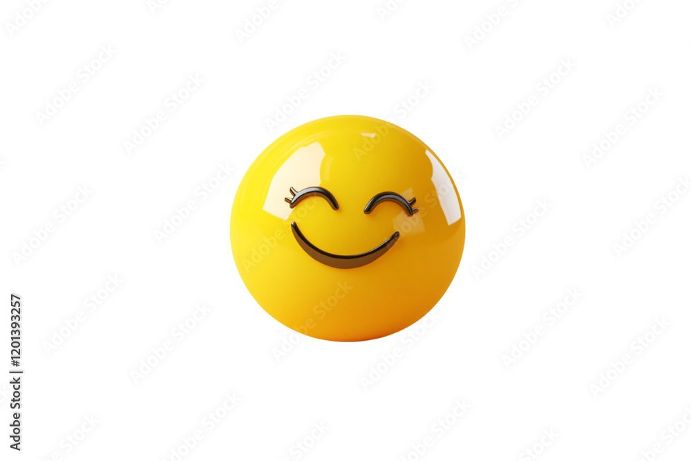 Happy Emoji: "Design a cheerful emoji with a big smile, rosy cheeks ...