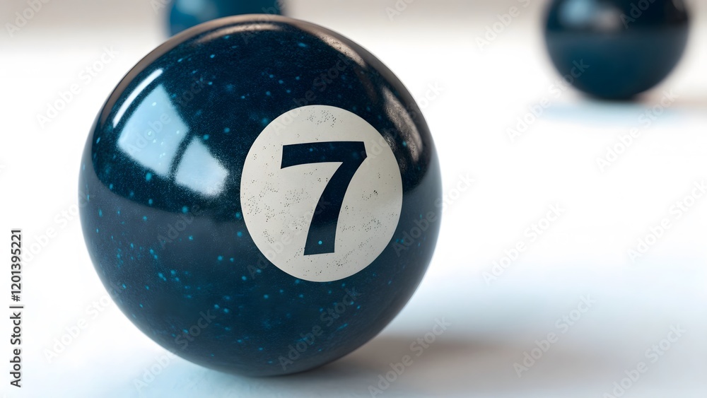 Blue Speckled Number 7 Billiard Ball - Glossy Macro Close-Up V1 Stock ...
