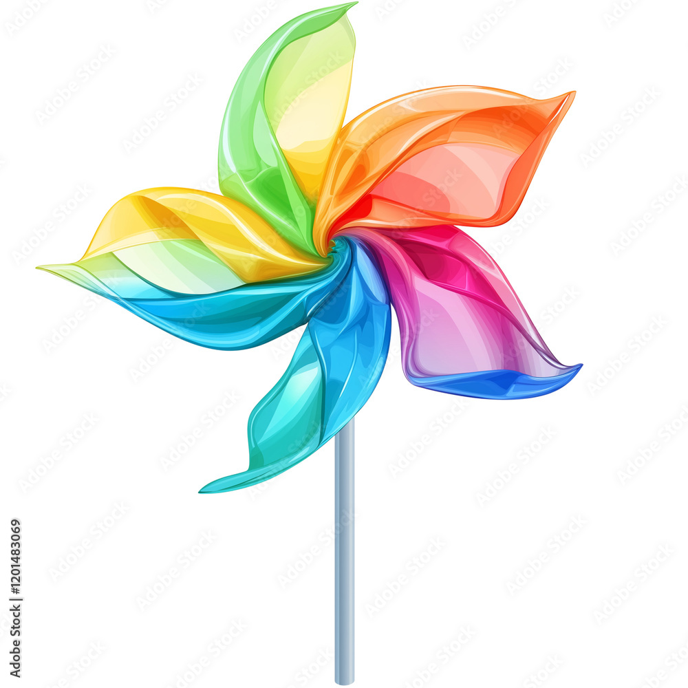 Pinwheel candy, in rainbow colors, in a clipart-style illustration ...