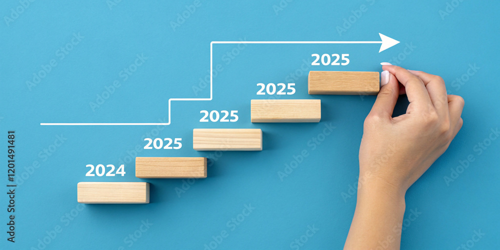 A Female Hand Moving Wooden Blocks in a Loading Animation for the New ...