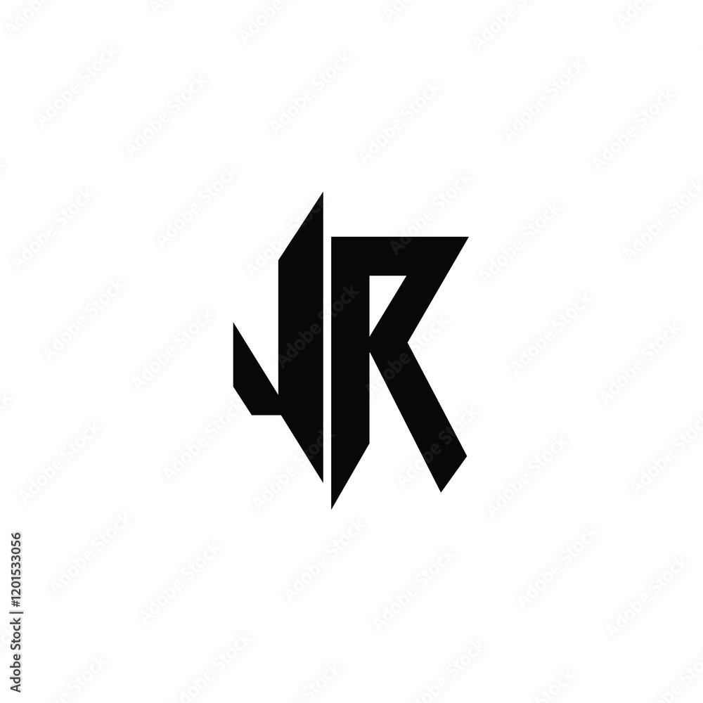 JR monogram logo design letter text name symbol monochrome logotype ...