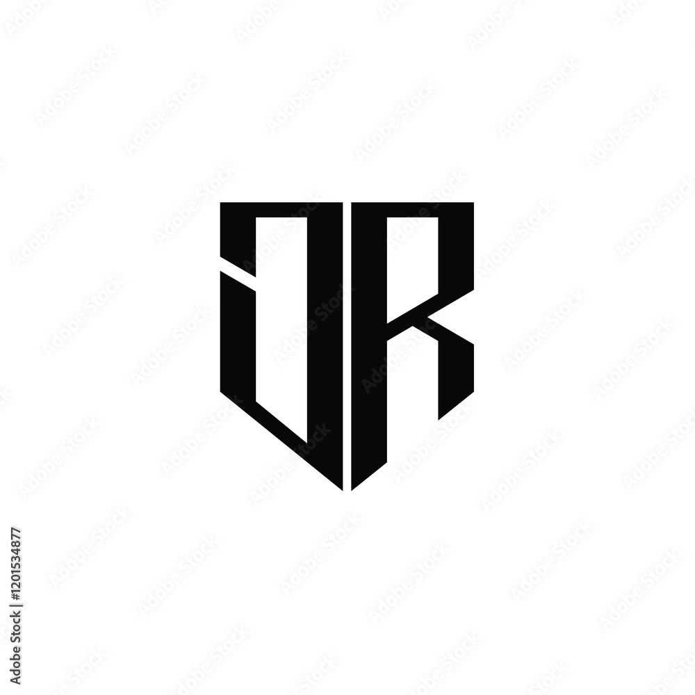 JR monogram logo design letter text name symbol monochrome logotype ...