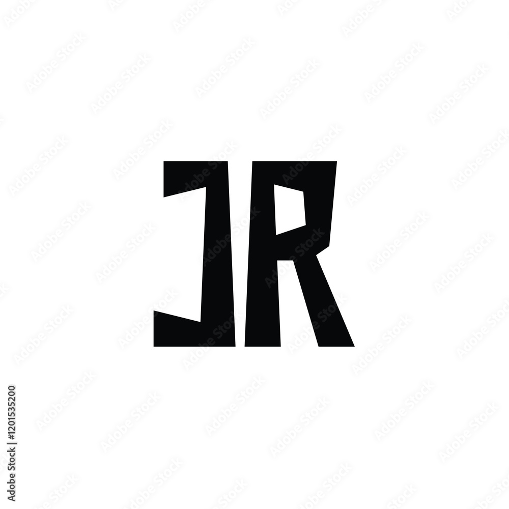 JR monogram logo design letter text name symbol monochrome logotype ...