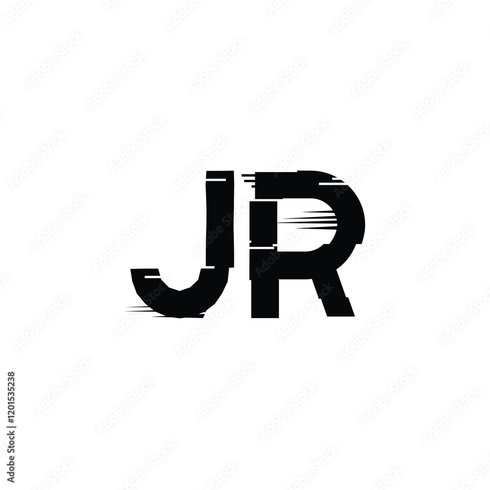 JR monogram logo design letter text name symbol monochrome logotype ...