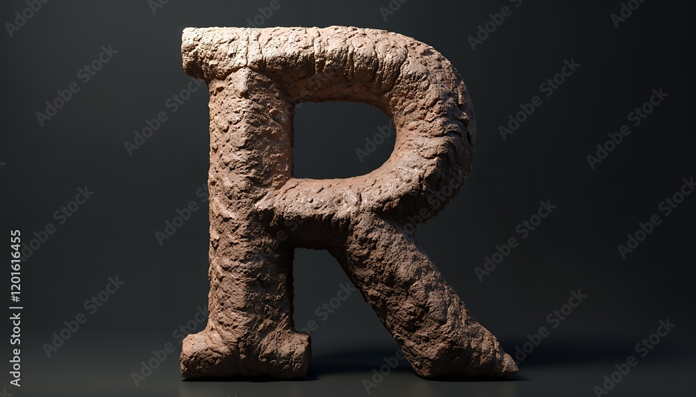 Stone Letter R 3d Render High Resolution Texture Stock Photo | Adobe Stock