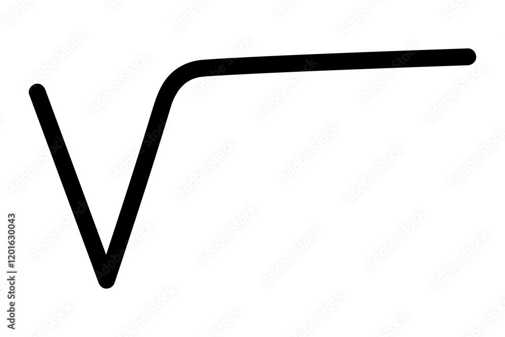 Square root icon. Sketch. Hand drawn. Vector illustration. Check mark ...