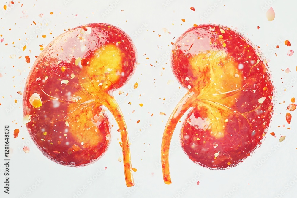 Human Kidneys Anatomy 3D Render Realistic Medical Illustration Urinary ...