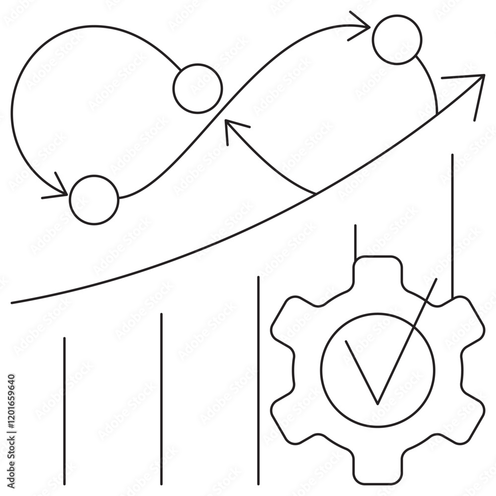 Model Testing Icon Simple Outline Monochrome Black Vector Pictogram With Thin Lines On A