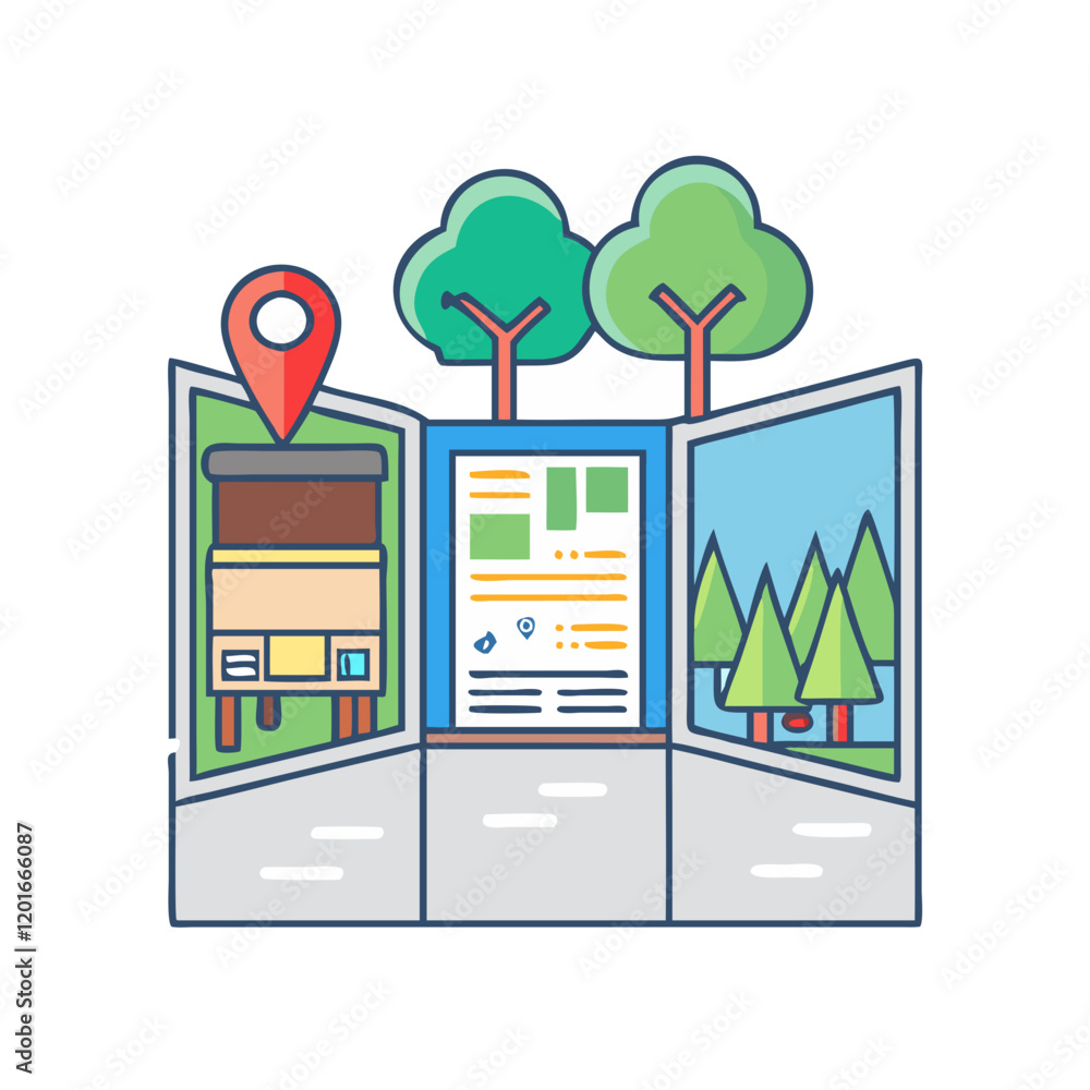 Vector de Stock park map kiosk icon, park map kiosk vector illustration ...