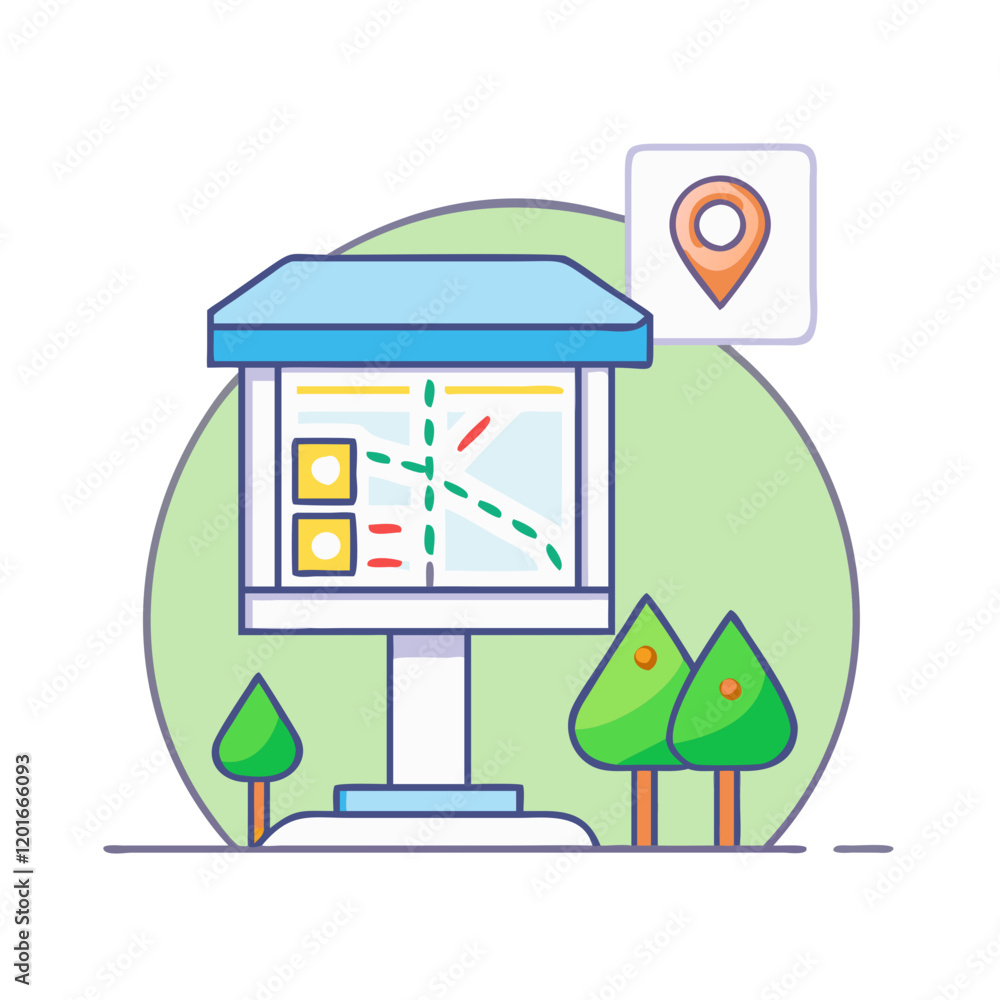 park map kiosk icon, park map kiosk vector illustration-simple ...