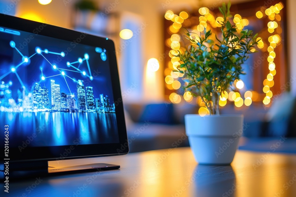 High technology home automation system featuring a holographic display ...