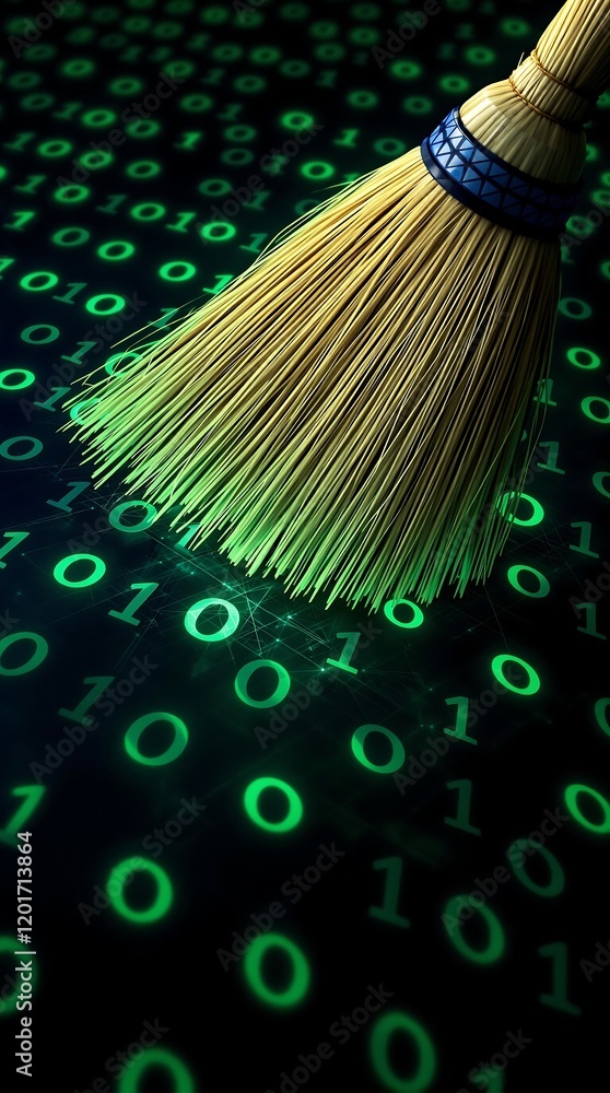 Deleting unnecessary files and data, symbolizing digital waste ...