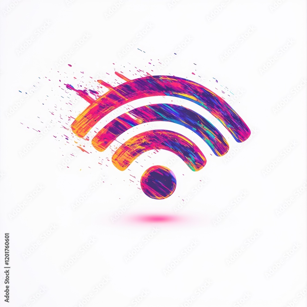 Colorful Wi-Fi Symbol: An abstract and artistic interpretation of the ...