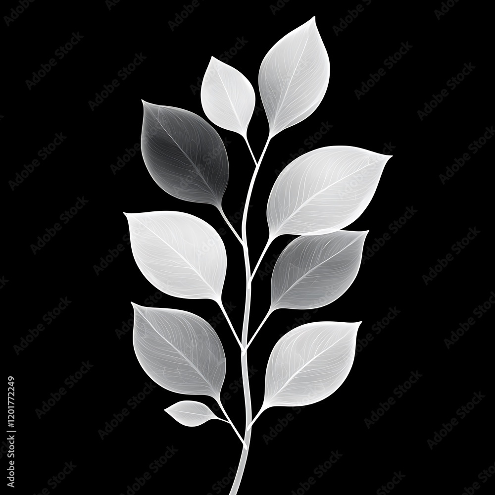 Ilustración de Stock An X-ray of a tree branch revealing the internal ...