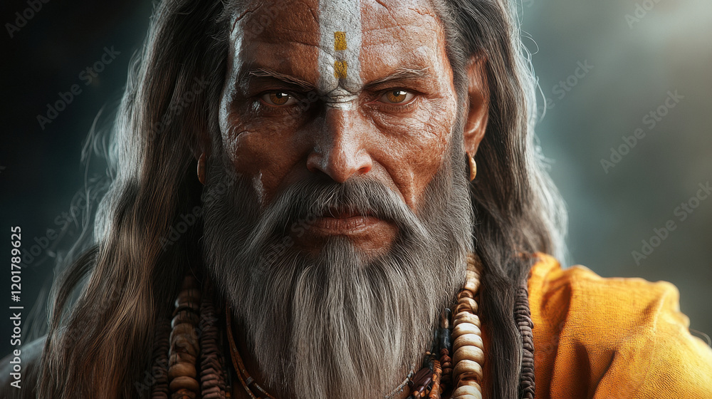 close up of aghori sadhu face Stock Photo | Adobe Stock