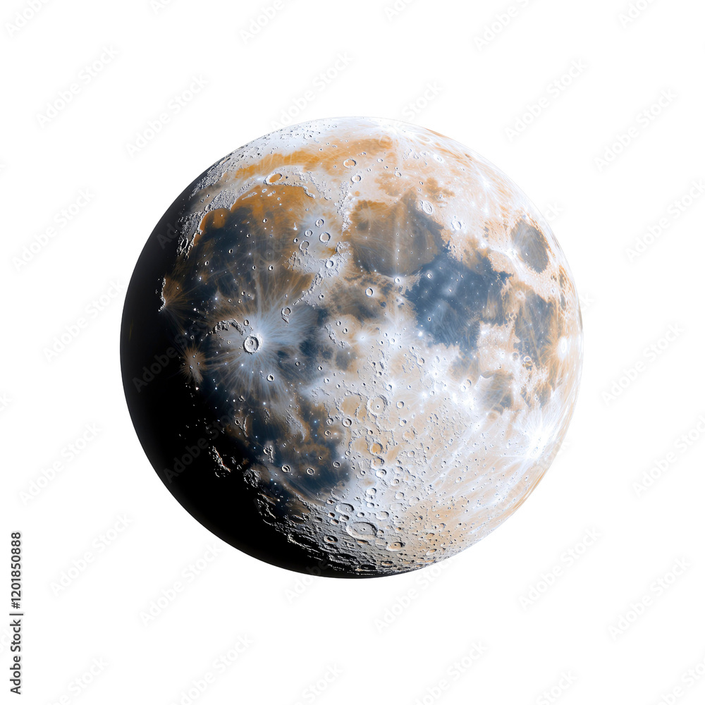 Detailed Close-up of the Moon's Surface, Showing Craters and Diverse ...