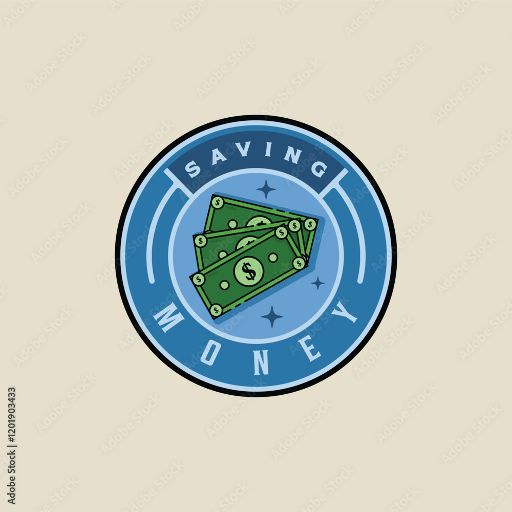 paper money emblem logo vector color illustration template icon graphic ...