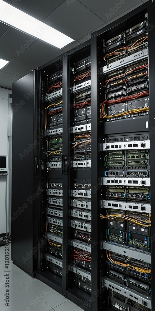erver rooms,room with servers,data center,,server rack with servers ...