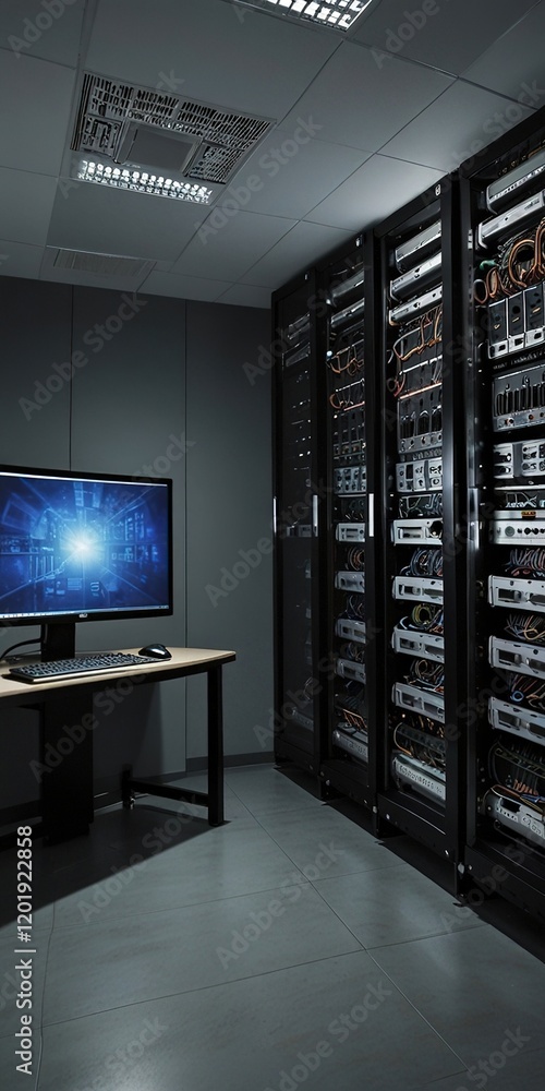 Стоковая иллюстрация «erver rooms,room with servers,data center,,server ...