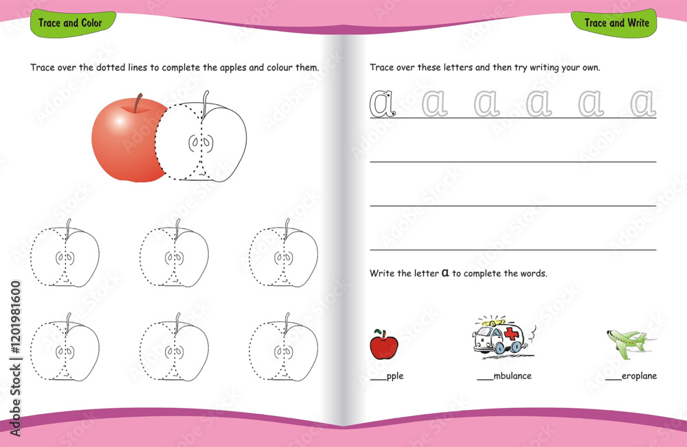 Alphabet tracing worksheet A to Z. ABC writing pages. Small letters ...