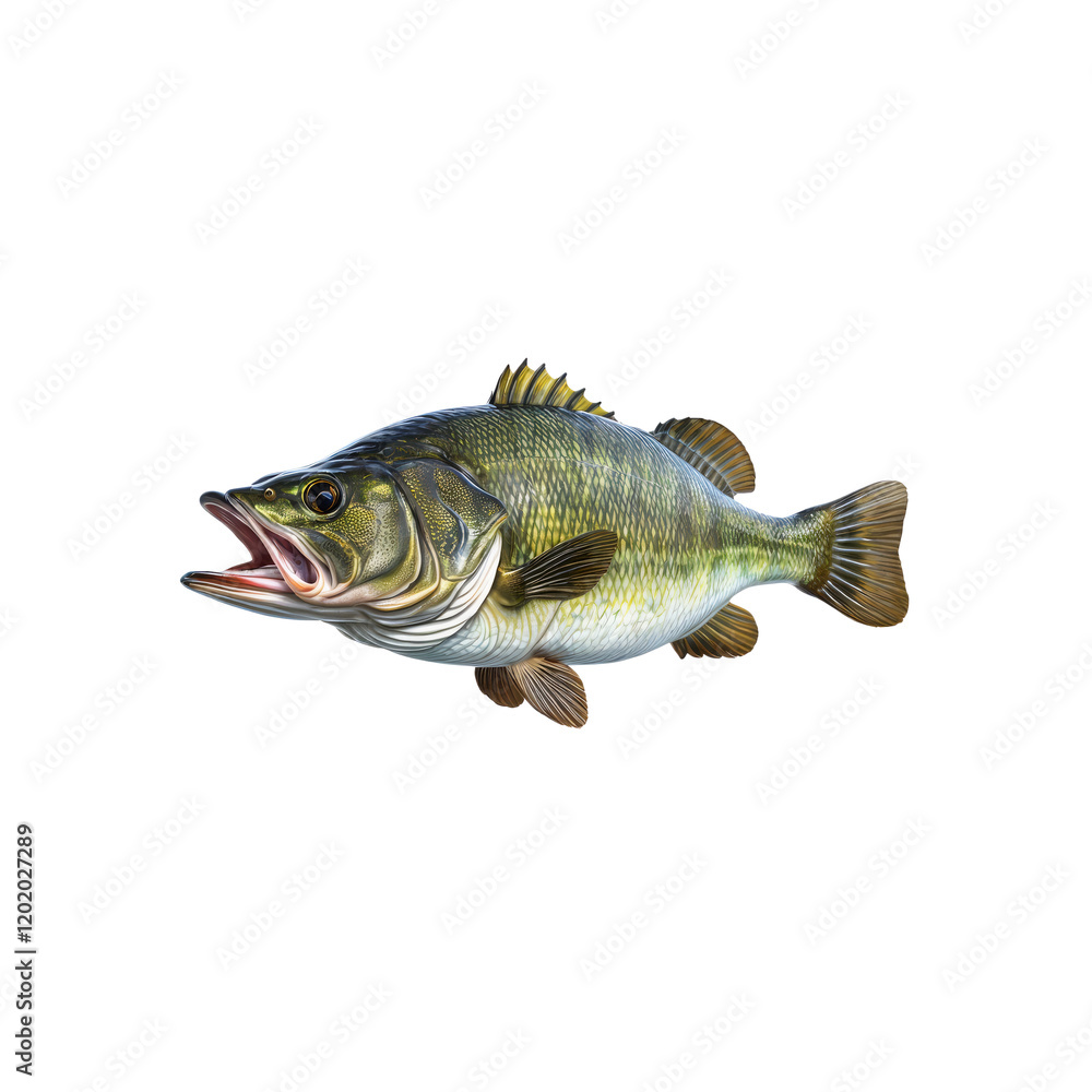 Largemouth Bass: A detailed close-up of a largemouth bass, showcasing ...