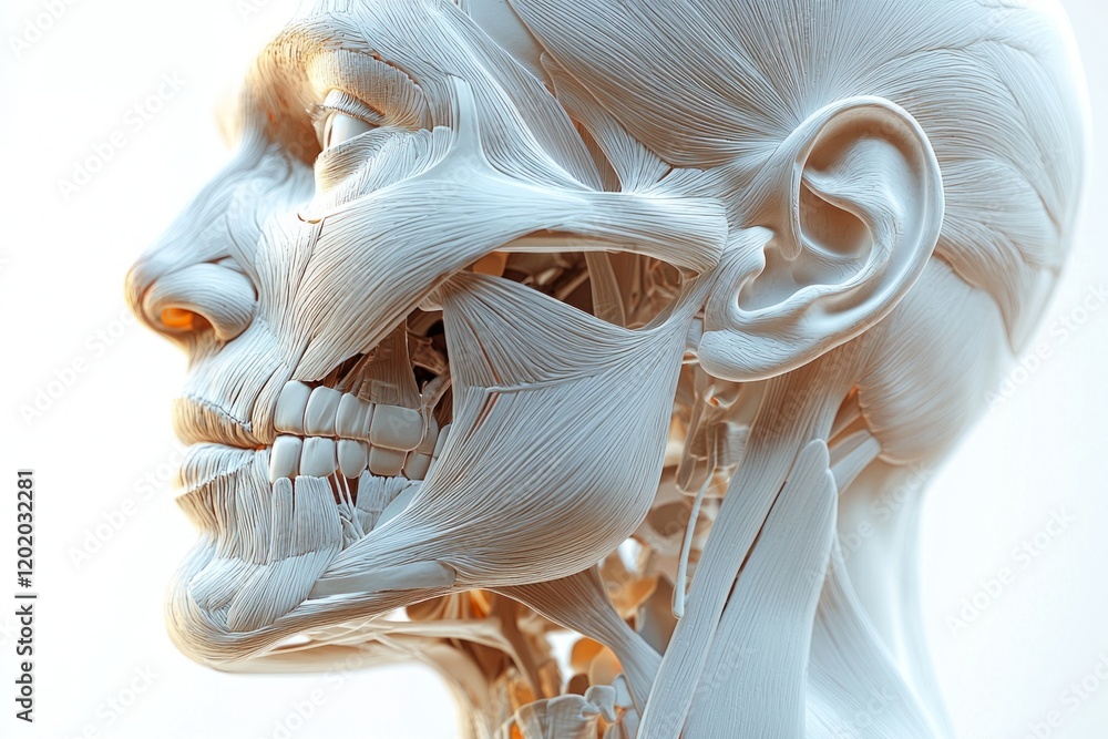 professional illustration showcases intricate layers of facial anatomy ...