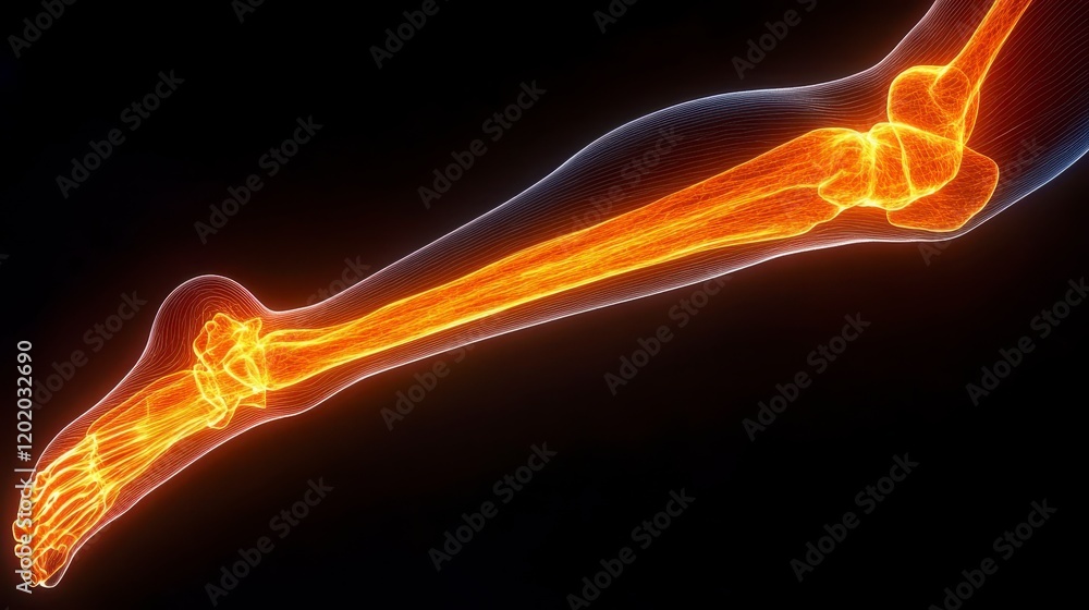 Human Leg Bones Anatomy Detailed 3D Medical Illustration of Tibia ...