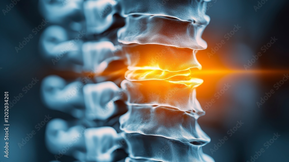 Human Spine Anatomy Vertebrae Detail Spinal Pain Back Injury 3D Medical ...
