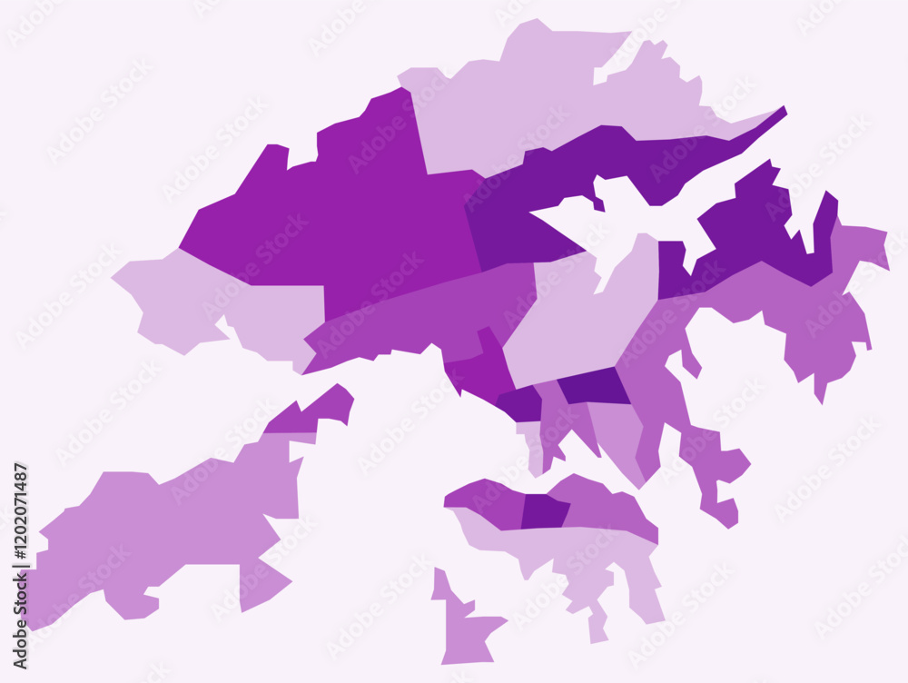 Image vectorielle Stock Map of Hong Kong with regions. Just a simple ...