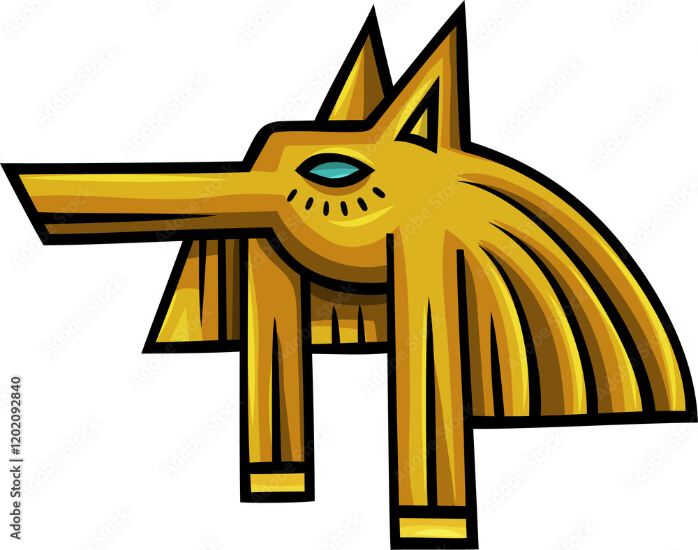 Anubis Head Symbol in Ancient Egyptian Style Stock Illustration | Adobe ...