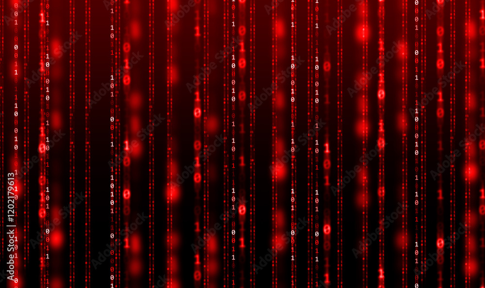 Binary Code backgrounds, a sequence of zero and one number on a red ...
