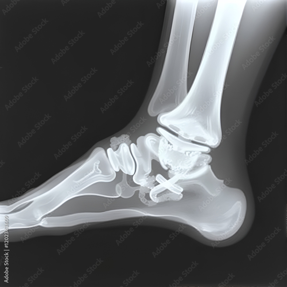 Plain x-ray mortise view of the right ankle showing syndesmotic ankle ...