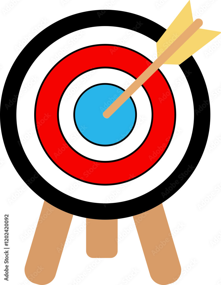 Archery target icon. Archery target with arrow. Target Sports Glyph ...