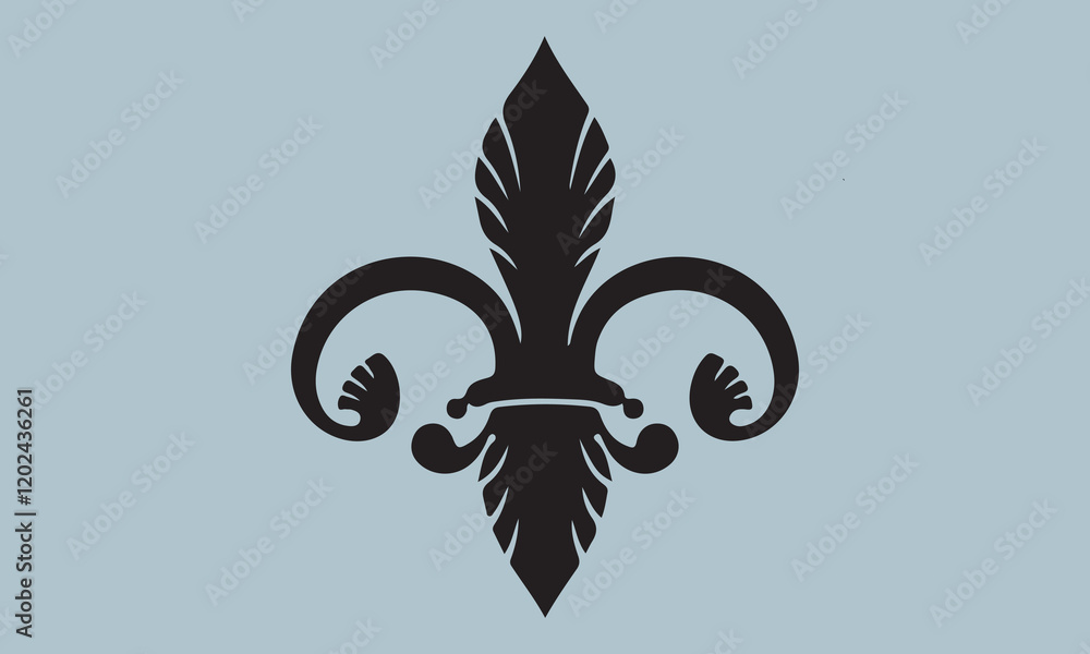 Heraldic symbol fleur de lis art vector illustration Hand drawn ...
