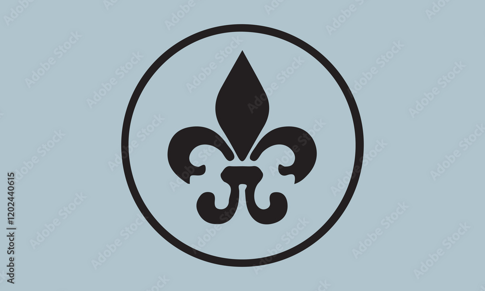 Heraldic symbol fleur de lis art vector illustration Hand drawn ...