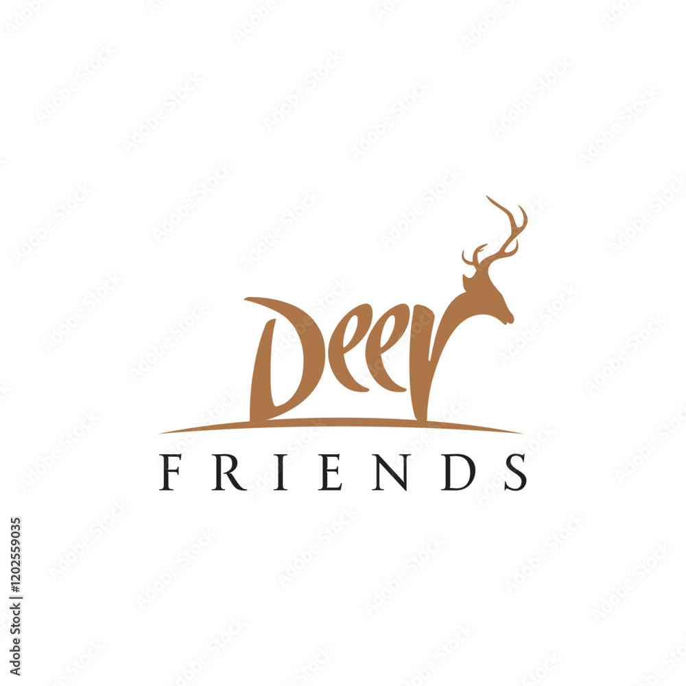 Deer logo design represents graceful elegance and creative wildlife ...