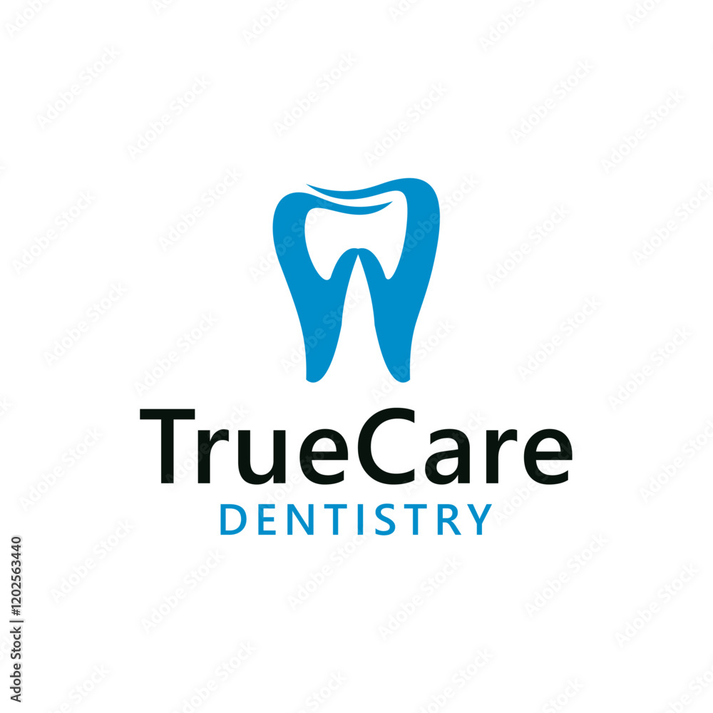 Dental care logo design represents oral health and a clean smile ...