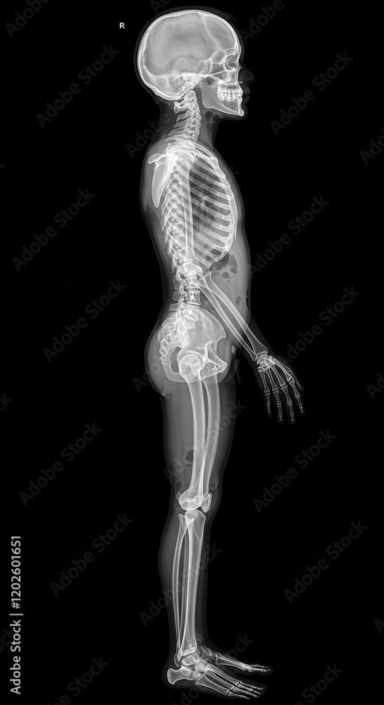 Child Skeletal X-Ray: Full Body Profile View, Pediatric Bone Structure ...