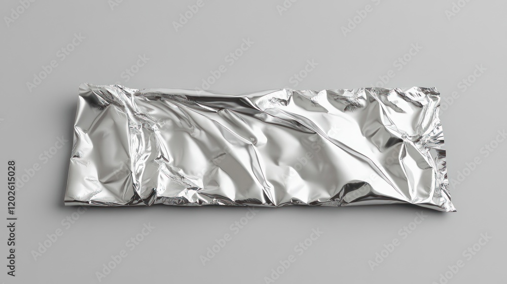 Crumpled foil wrapper mockup, studio background, packaging design Stock ...