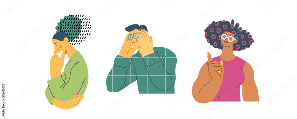 Thinking people, modern flat vector concept illustrations set- people ...