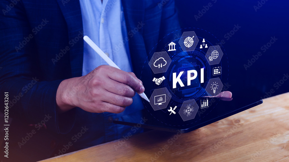 KPI, Key Performance Indicator concept, Management data System KPI ...