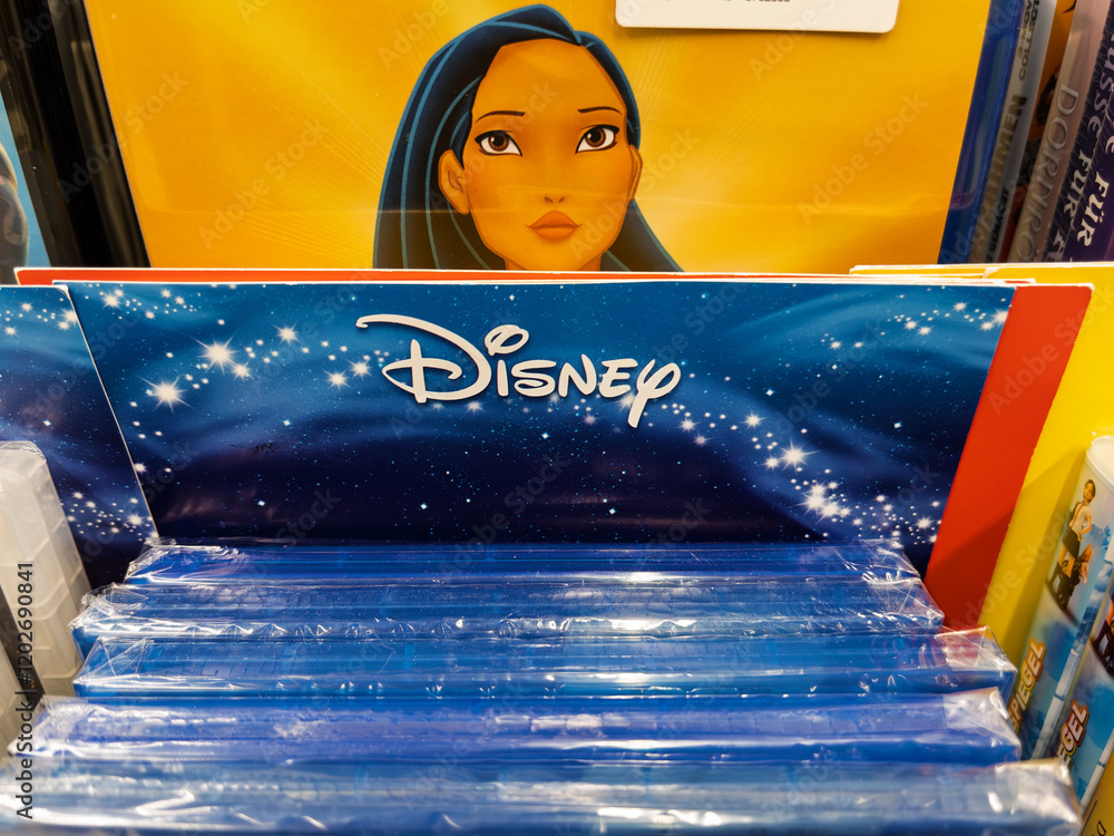Disney Animated Character Merchandise Display at Retail Stock Photo ...