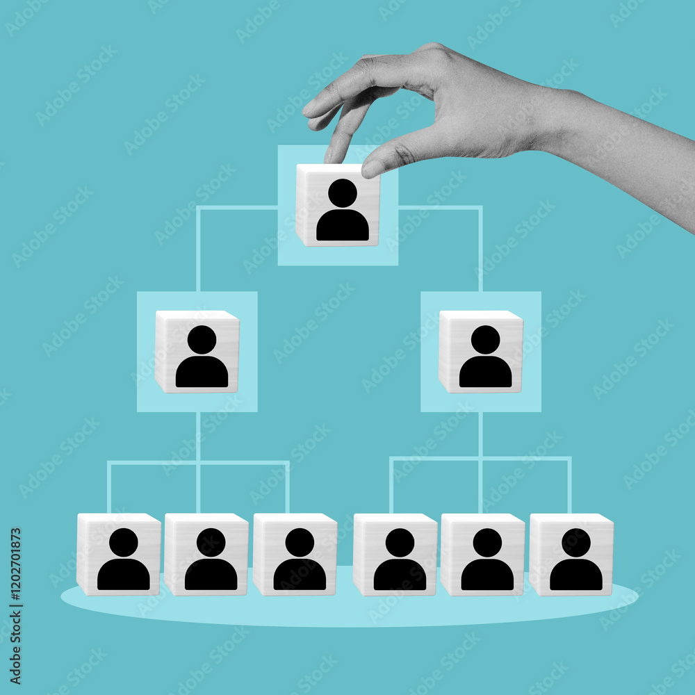 work, team, blocks, hierarchical organization, Company organization ...