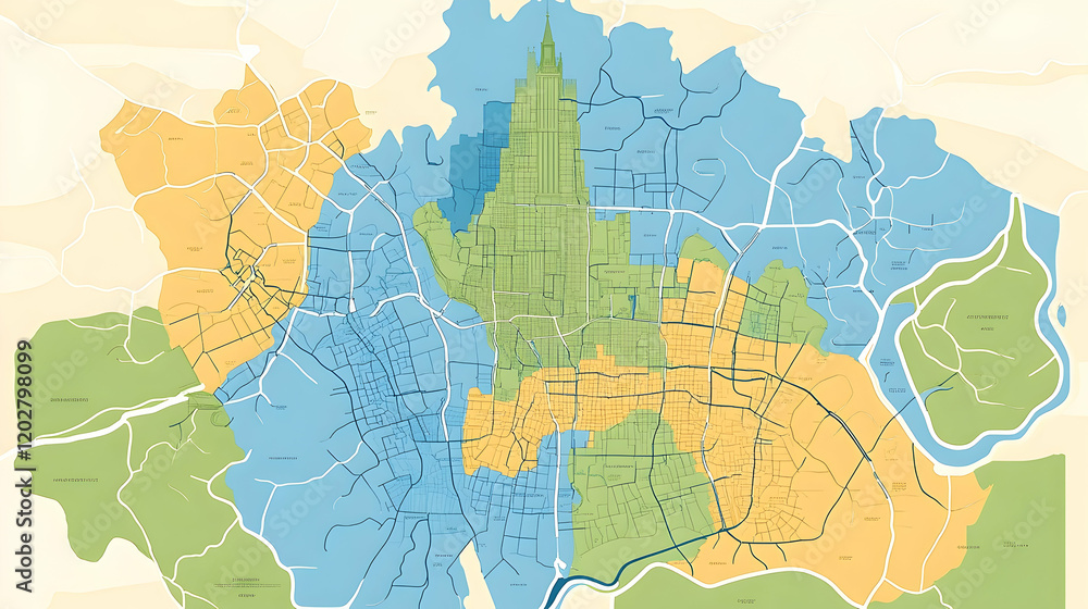 City zoning map districts, infrastructure, urban planning, development ...