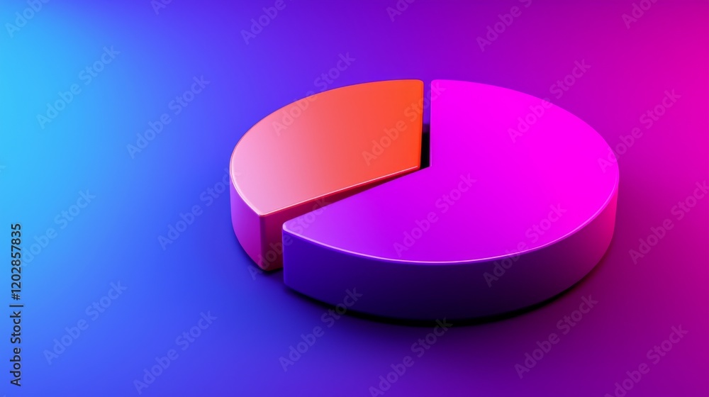 Modern Digital Pie Chart Displayed Against a Gradient Background in ...