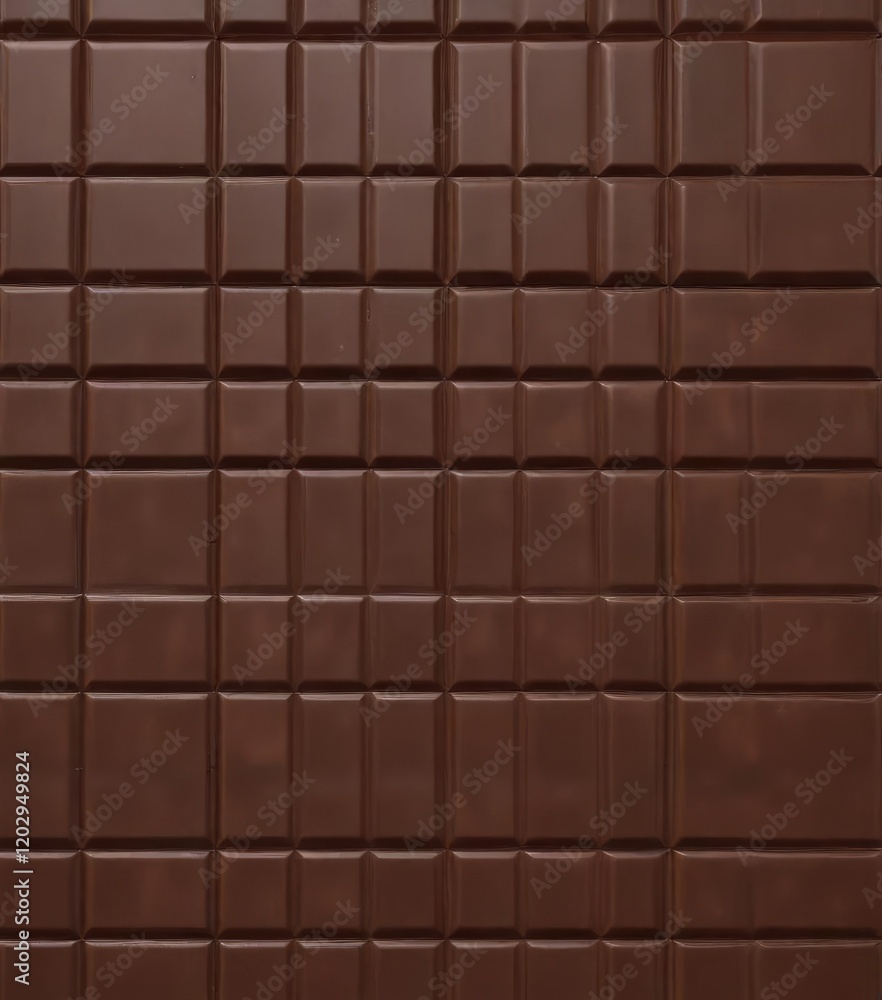 Chocolate bar with squares of chocolate arranged in a neat pattern on a ...