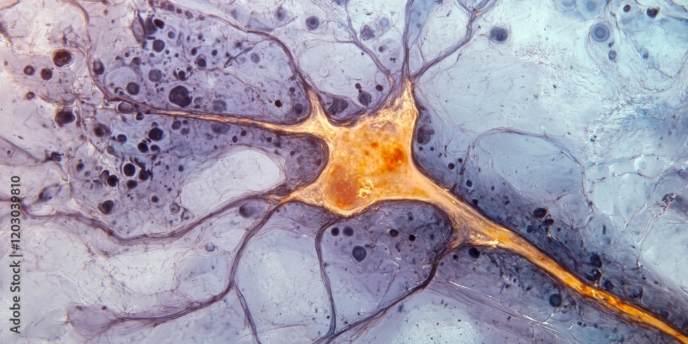 Mouse brain section exhibiting Golgi stain, a traditional technique ...