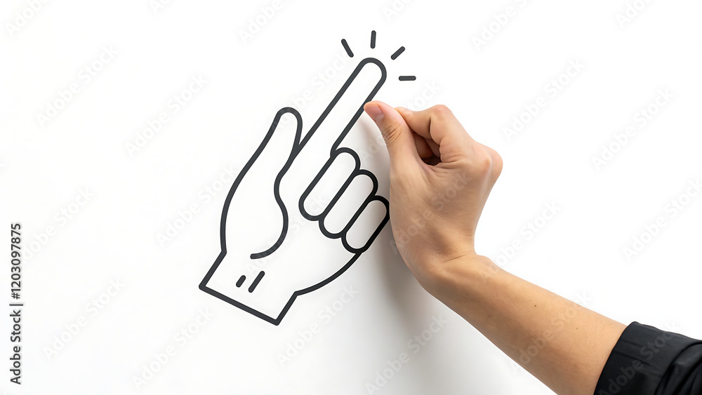 Snap finger logo. concept make flicking fingers.popular gesturing ...