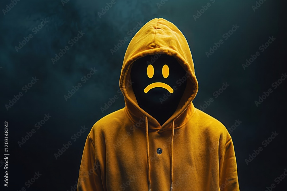 Anonymous Sadness: A hooded figure shrouded in shadow, their face ...