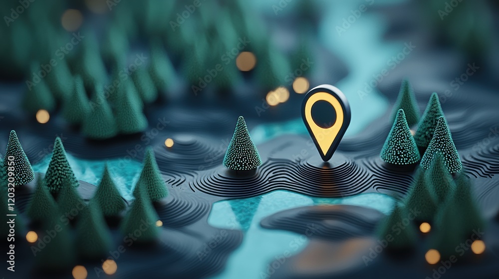 Digital Map Icons 3D digital map pin with a pulsing animation ...
